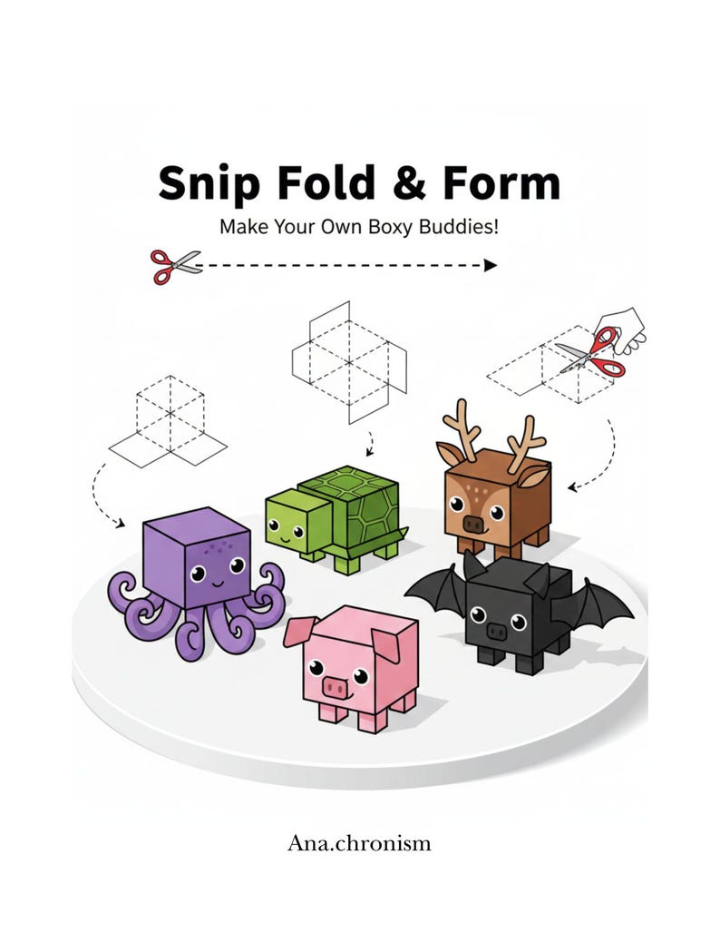 Snip, Fold, & Form: DIY 3D Paper Animal Templates - Etsy
