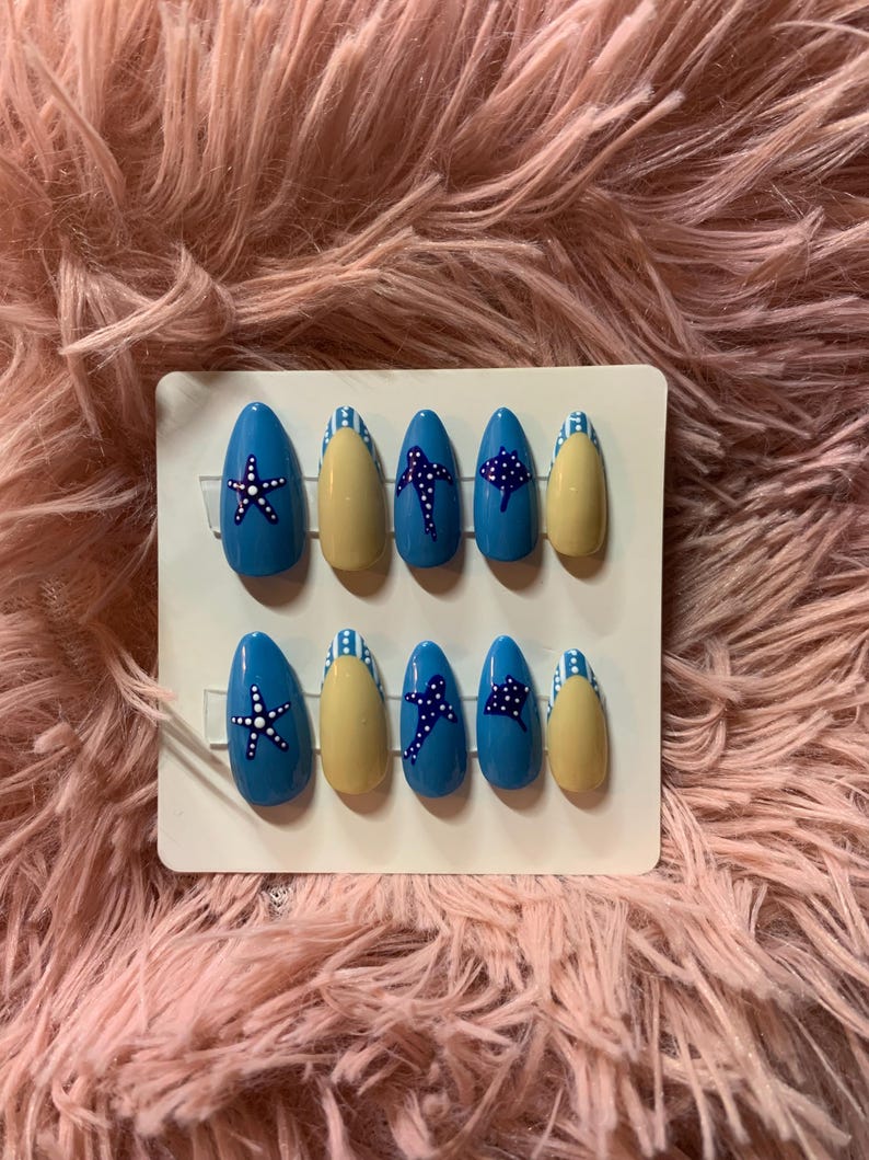 Shark and Ray Nails - Etsy