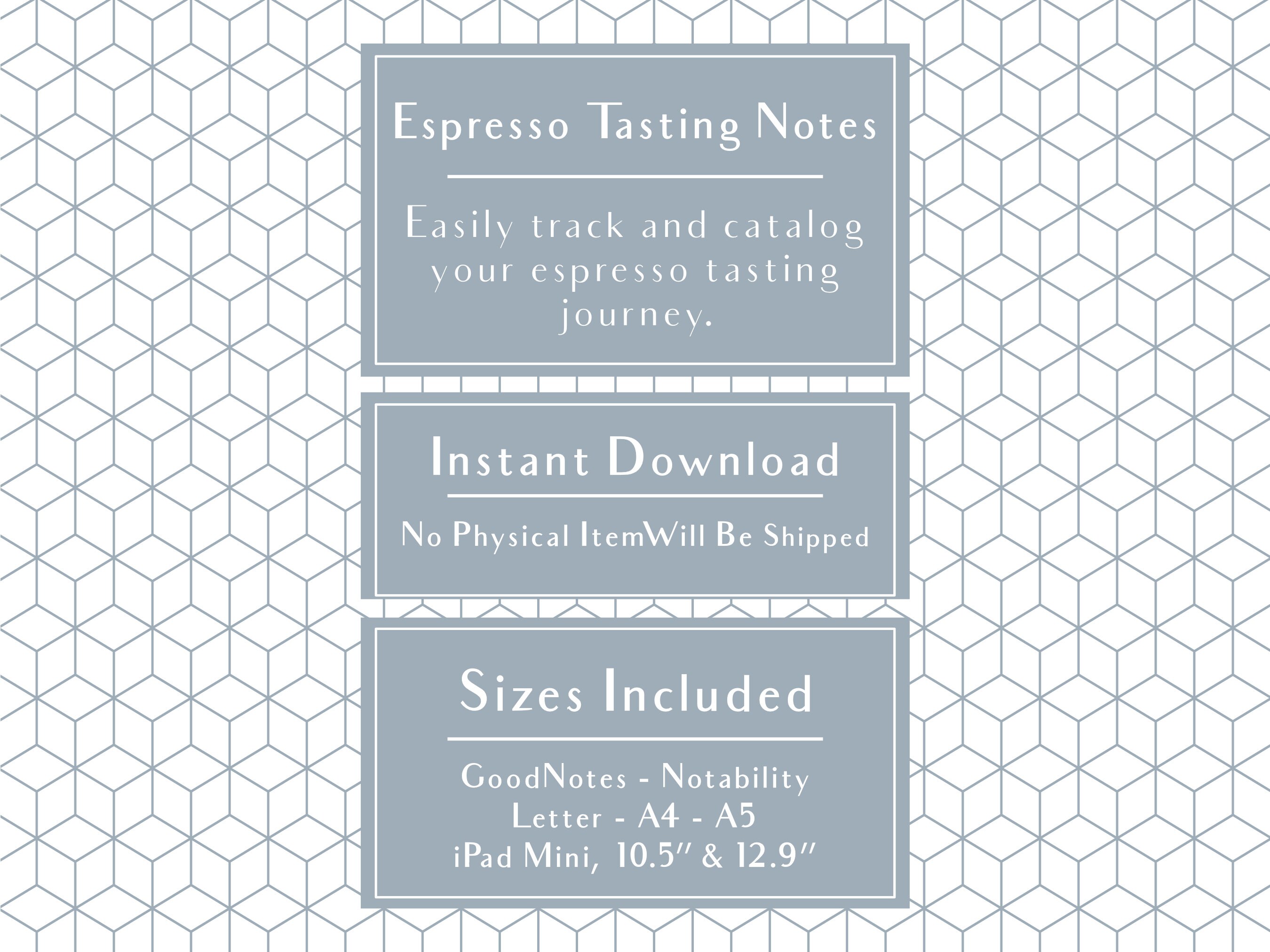 Espresso Tasting Notes - PDF Printable Download | Goodnotes, Notability ...