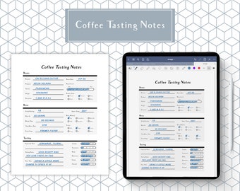 Coffee Tasting Notes PDF Note-taking Template 2 Styles 4 - Etsy