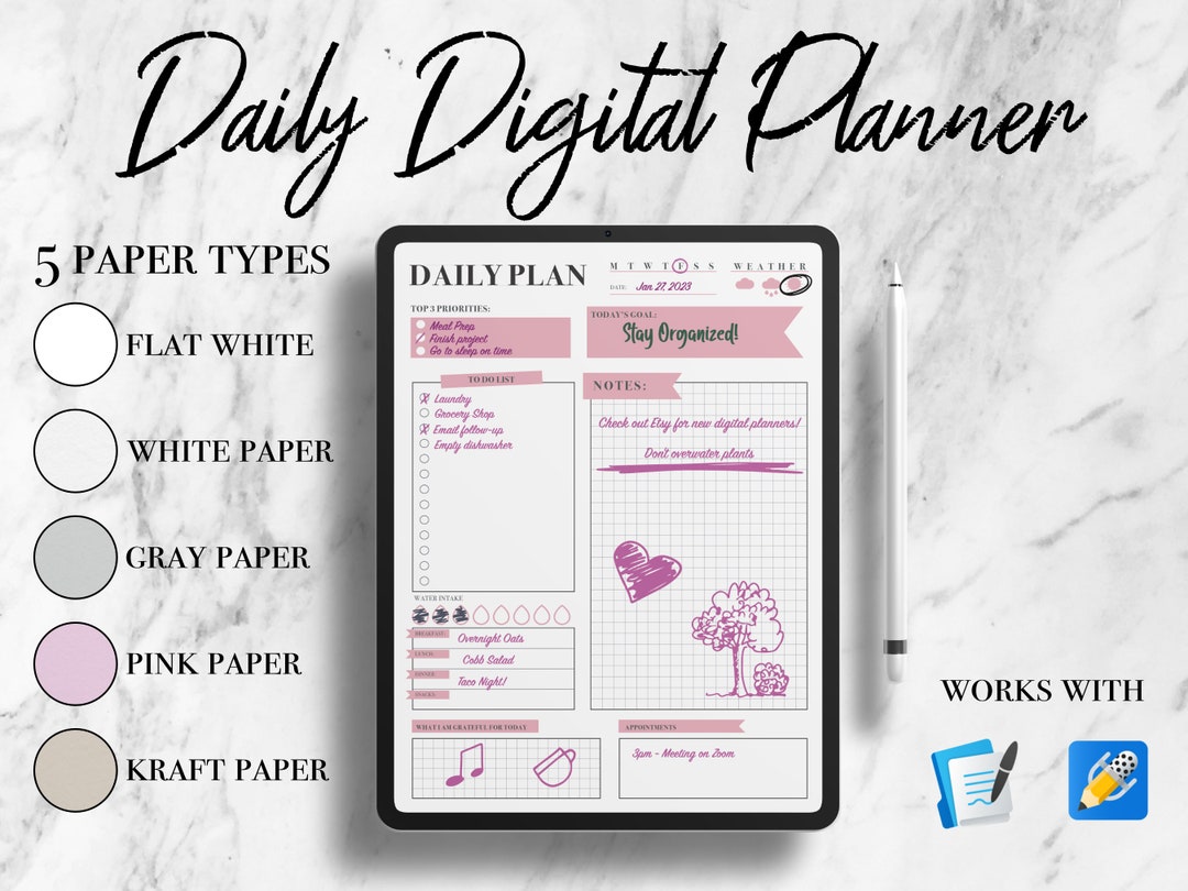Simplify Your Life: One-page Digital Daily Planner - Letter Sized ...