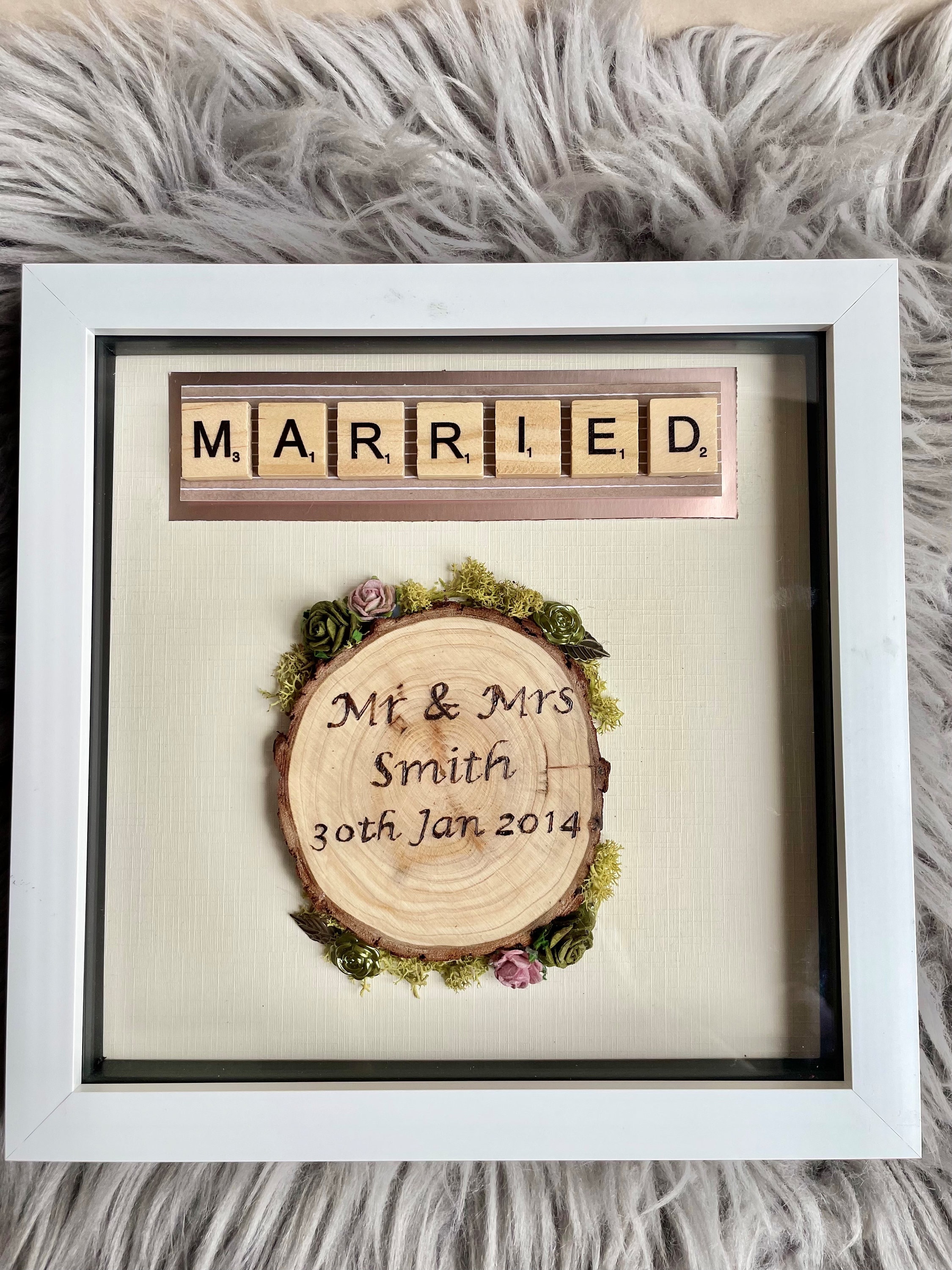 Personalised Engraved Wedding Box Frame, Unique Mr and Mrs Gift ...