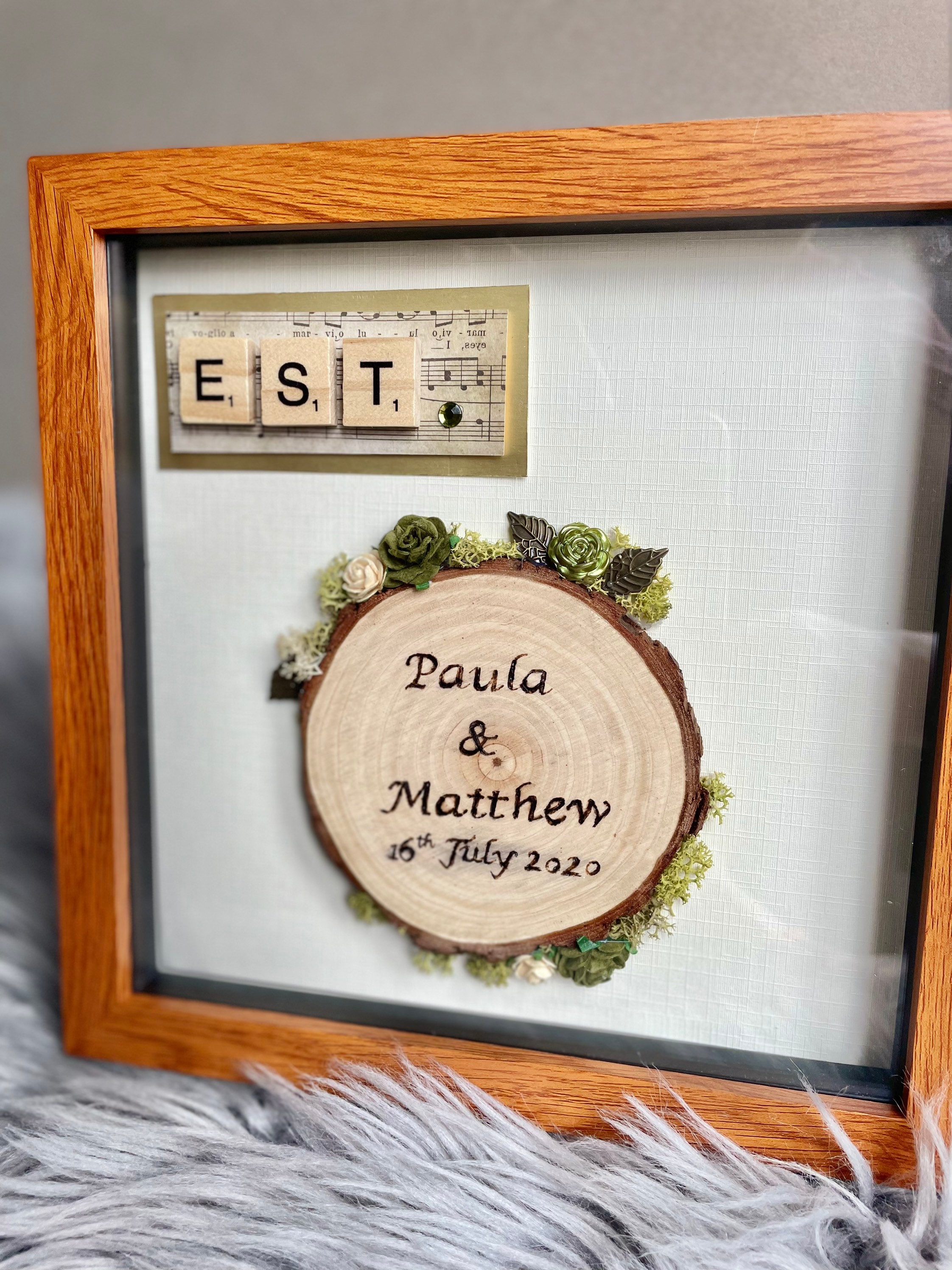 Personalised Wedding Box Frame, Unique Mr & Mrs Gift, Engraved ...