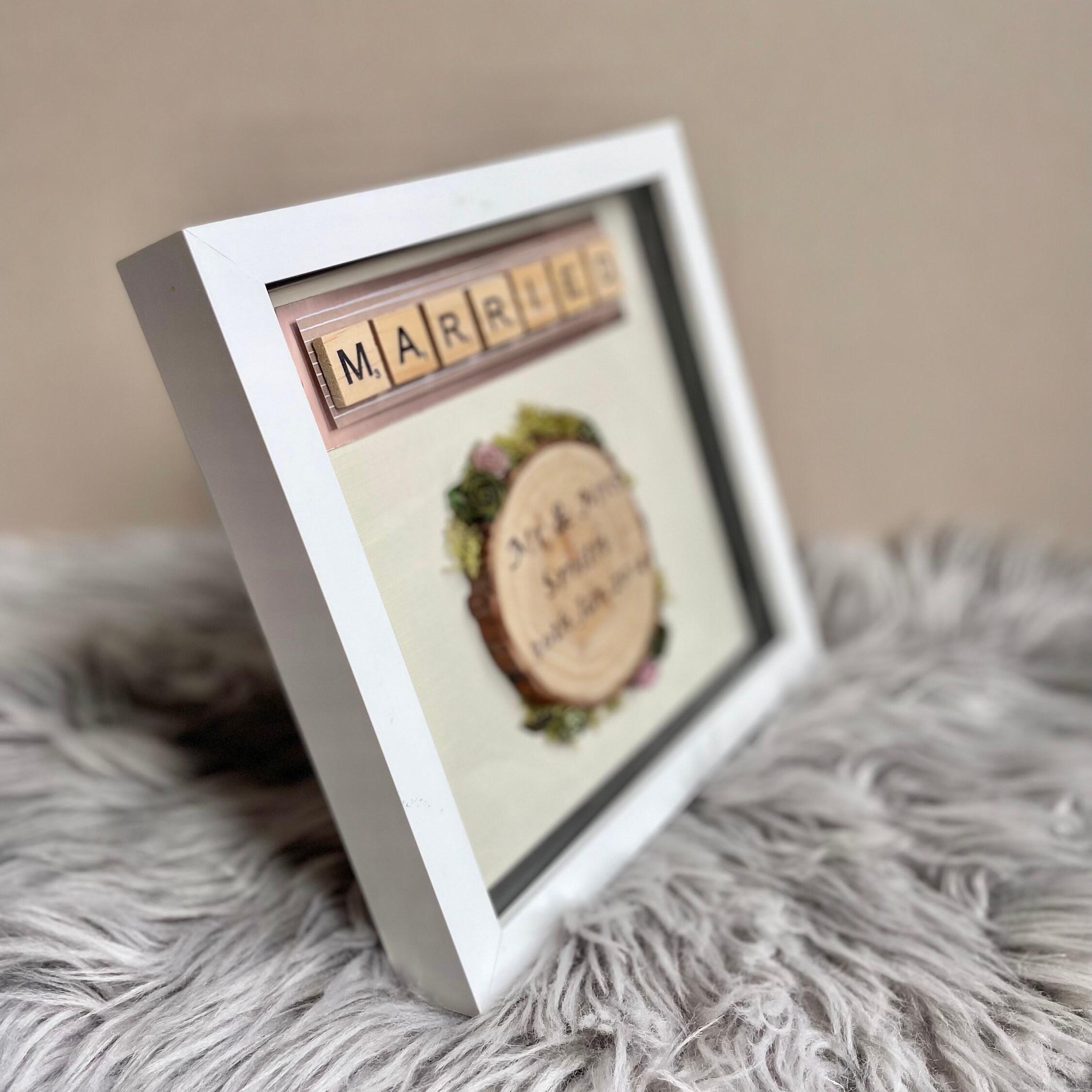 Personalised Engraved Wedding Box Frame, Unique Mr and Mrs Gift ...