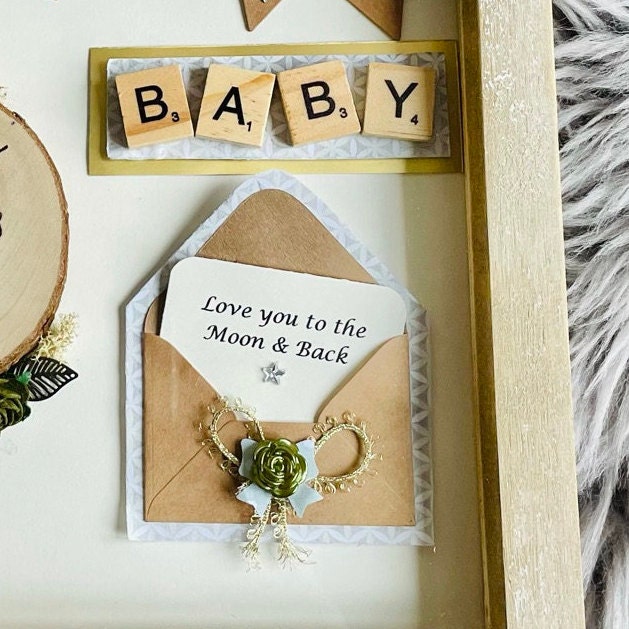 New Baby Girl/baby Boy Frame, Personalised Baby Box Frame, Rustic Frame ...