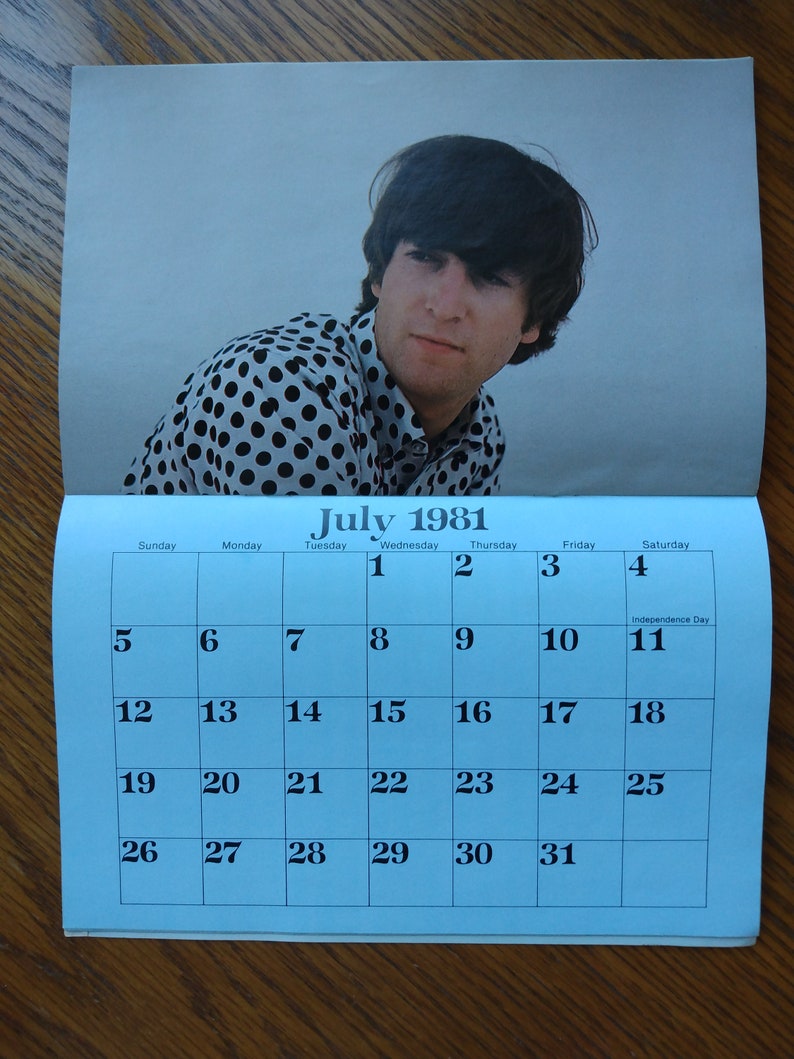 John Lennon 1981 Color Calendar Special Collector's Edition - Etsy
