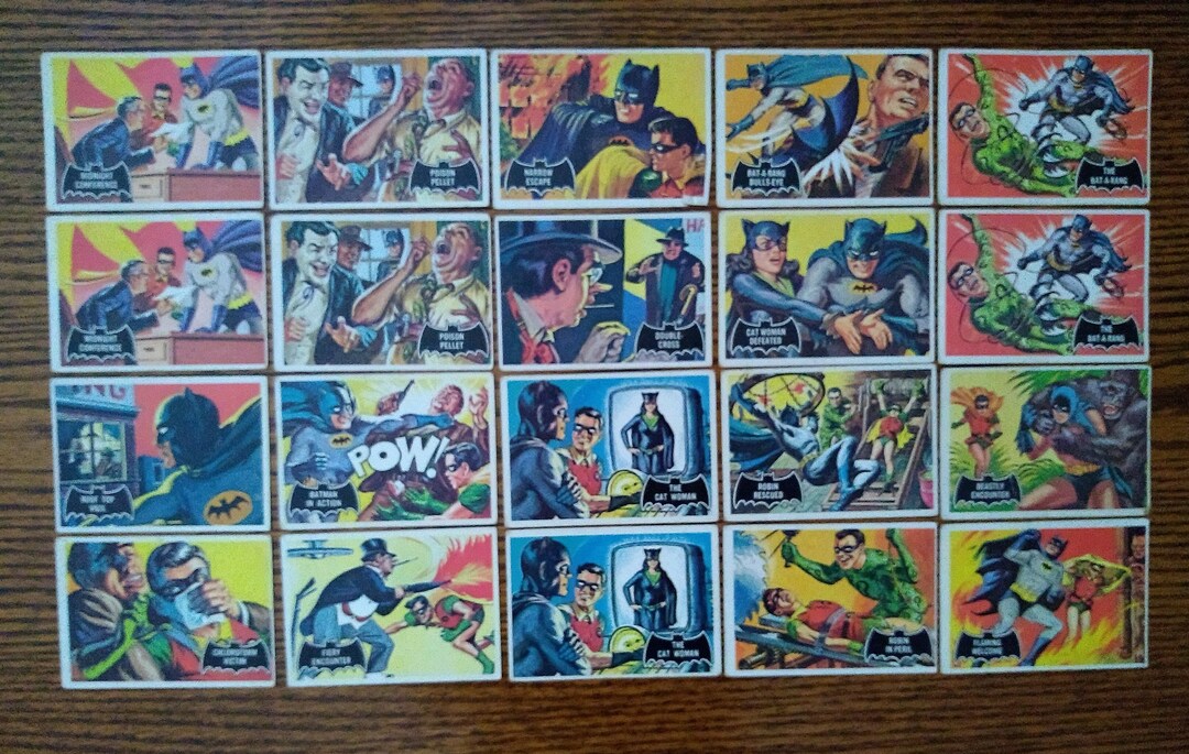 1966 Topps Batman Cards Blue Bats Black Bats Bat Laffs Puzzle Backs - Etsy