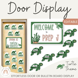 Turtle Door Display Set, Editable Welcome Door Signs + Student Name ...