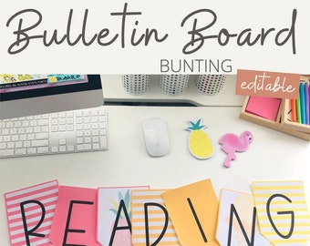 Editable Tropical Bunting Bulletin Board Banner Letters Tropical ...