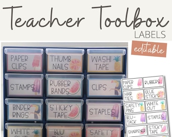 TROPICAL Teacher Rolling Cart Labels | Editable | Tropical Classroom ...