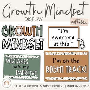 Modern Jungle Growth Mindset Display Neutral Animal Print - Etsy