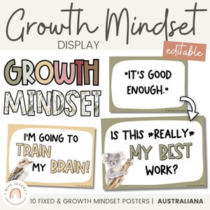 Modern Growth Mindset Display Australiana Classroom Decor - Etsy