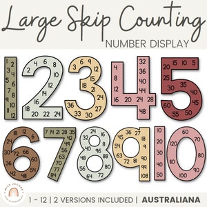 Skip Counting | Multiples Large Number Display | AUSTRALIANA Decor - Etsy