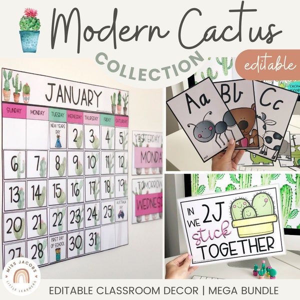 Cactus Classroom Decor - Etsy