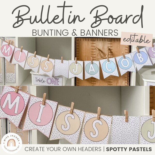 Pastel Bunting - Etsy