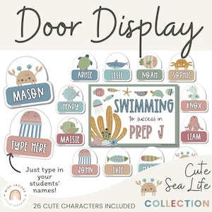 Door Display or Bulletin Board | Cute Sea Life Classroom Decor ...