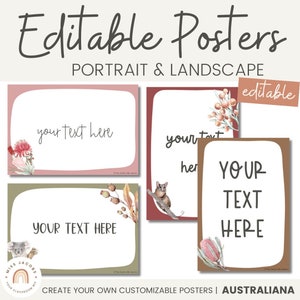 Editable Classroom Posters | Australiana Classroom Decor | Australian ...