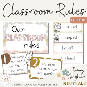 Classroom Rules Posters and Classroom Management Slips | Daisy Gingham ...