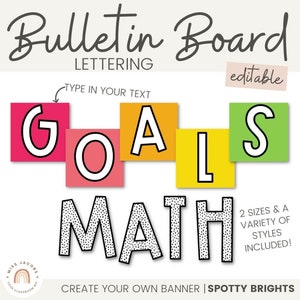 Bulletin Board Lettering Pack SPOTTY BRIGHTS Classroom Decor - Etsy