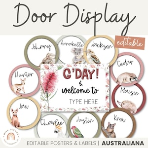 AUSTRALIANA Door Display Flora and Fauna Classroom Decor - Etsy