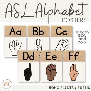 Modern Rustic ASL Alphabet Posters - Etsy
