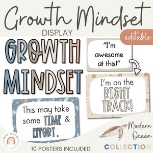 Modern Ocean Growth Mindset Display Ocean Animals Classroom Decor ...