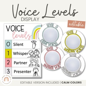Modern Rainbow Voice Noise Level Display EDITABLE Classroom Teacher ...