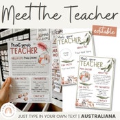 Meet the Teacher Editable Canva Template, Boho Rainbow Classroom Decor ...