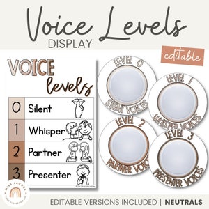 Voice Level Display | OMBRE NEUTRALS Classroom Decor - Etsy
