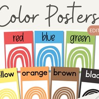 PRINTABLE Color Posters Pack | Confetti Rainbow Classroom Decor ...