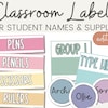 Classroom Labels SPOTTY PASTELS Classroom Decor Editable - Etsy