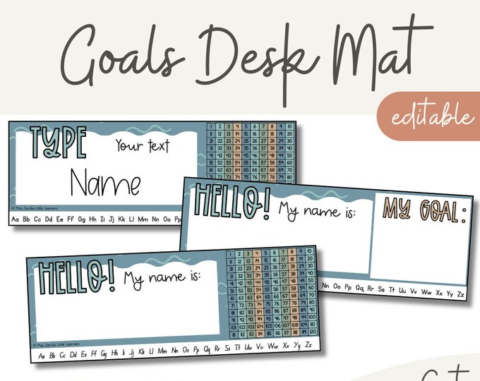 Student Name Tags & Goals Desk Plates | Cute Sea Life Classroom Decor ...