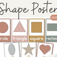 DESERT NEUTRAL Shape Posters | Boho Vibes Classroom Decor - Etsy