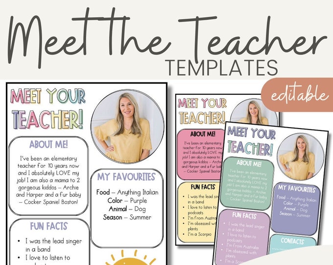 Pastel Meet the Teacher Editable *canva* - Etsy Canada