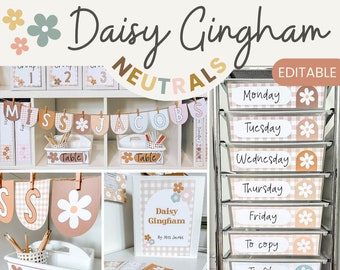 Boho Daisy Classroom Decor Bundle EDITABLE INSTANT DOWNLOAD - Etsy