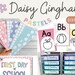 Student Desk Plates & Supply Labels Daisy Gingham Pastels Classroom ...