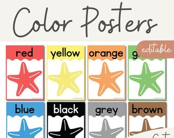 Shape Posters | Cute Sea Life Classroom Decor | Editable - Etsy