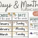 Days and Months Flashcards Daisy Gingham Neutrals Classroom Decor - Etsy