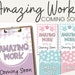 Amazing Work Coming Soon Posters | Daisy Gingham Pastels Classroom ...