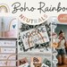 BOHO RAINBOW Bulletin Board Signage Editable Neutral Rainbow Classroom ...