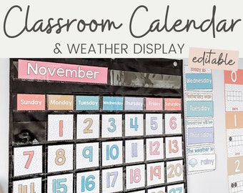 Flip Calendar Botanical Modern Farmhouse Themed Classroom - Etsy