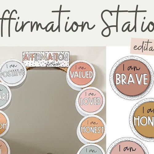Affirmation Station SPOTTY BOHO Positive Affirmations Mirror - Etsy