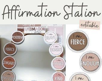 Affirmation Station, Editable Classroom Decor for Mirror Display ...
