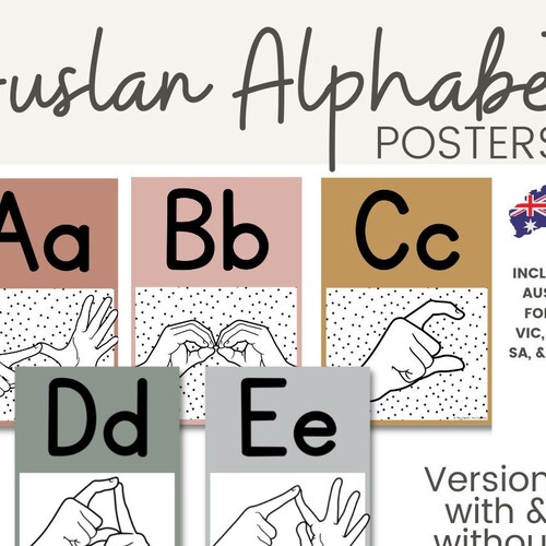 Auslan Alphabet Posters BOHO RAINBOW Spotty Boho Classroom - Etsy