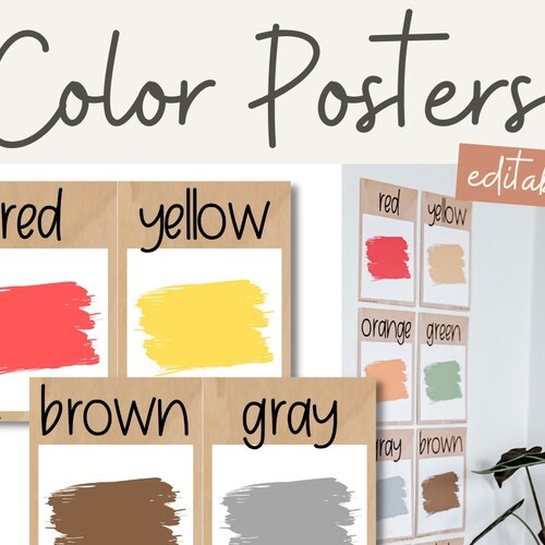 Modern Boho Rustic 2D & 3D Shape Posters Neutral Classroom - Etsy