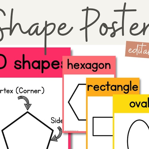 3D Objects / 3D Shapes Posters RAINBOW BRIGHTS Classroom - Etsy