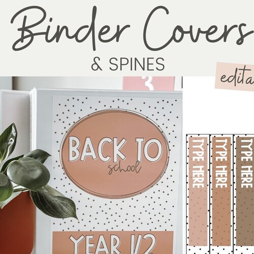 Binder Covers and Spines SPOTTY BOHO Classroom Decor - Etsy