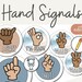 Hand Signals | Modern Ocean Classroom Decor | Editable - Etsy