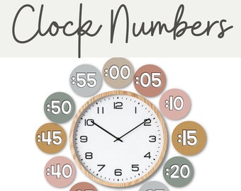 Clock Number Labels | Boho Dots | Classroom Decor - Etsy