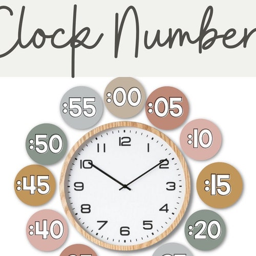 Clock Number Labels SPOTTY BOHO Classroom Decor - Etsy